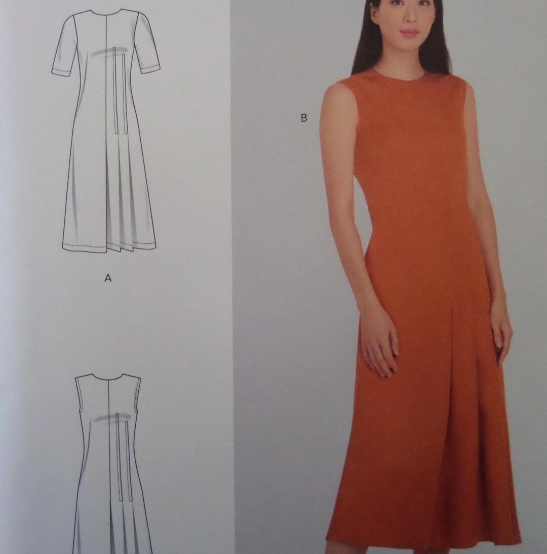 PLEATED DRESS Pattern • Simplicity 9223 • Miss Sizes • Sleeveless Dress ...