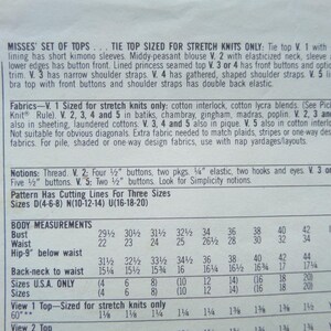 TIE UP TOP Pattern Simplicity 8437 Miss 10-14 Crop Tops Bra Top ...