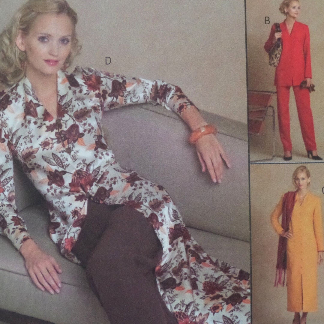 DUSTER JACKET Pattern Mccalls 4655 Miss 10-16 Button Dress Back Zip ...