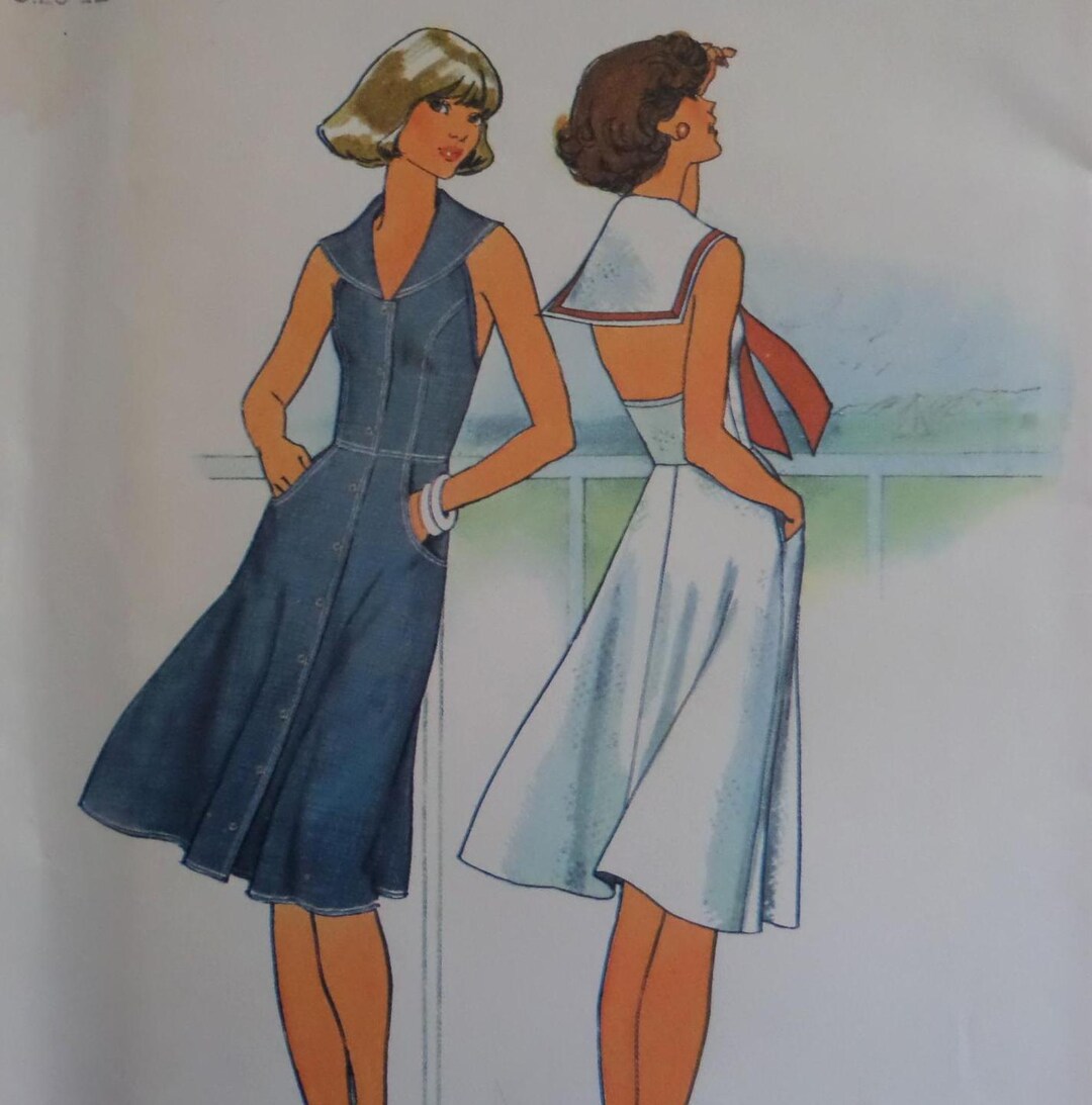 HALTER DRESS Pattern • Simplicity 7541 • Miss 12 • Sailor Collar • Fit ...
