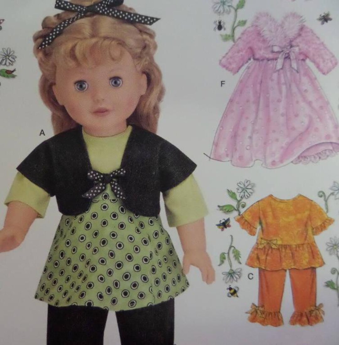 18 INCH DOLL CLOTHES Pattern Simplicity 2458 Doll Clothing Seamstress ...