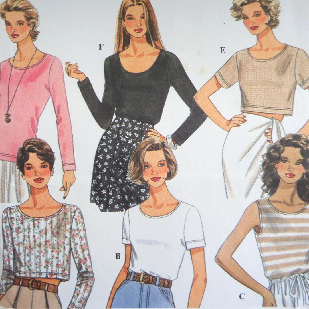 CROP TOP Pattern • Simplicity 9510 • Miss XS-M • Pullover Knit Top ...