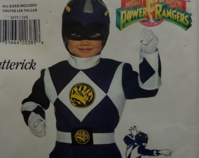 POWER RANGER Costume Pattern • Butterick 3675 • Child XS-L • Billy Blue ...