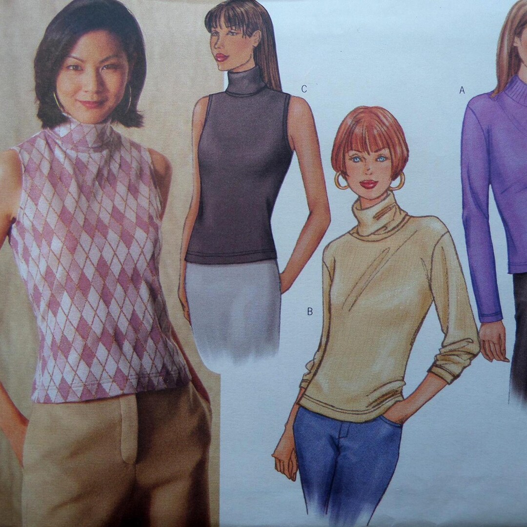 TURTLENECK TOP Pattern • Butterick 3199 • Miss 8-12 • Close Fit • Knit ...