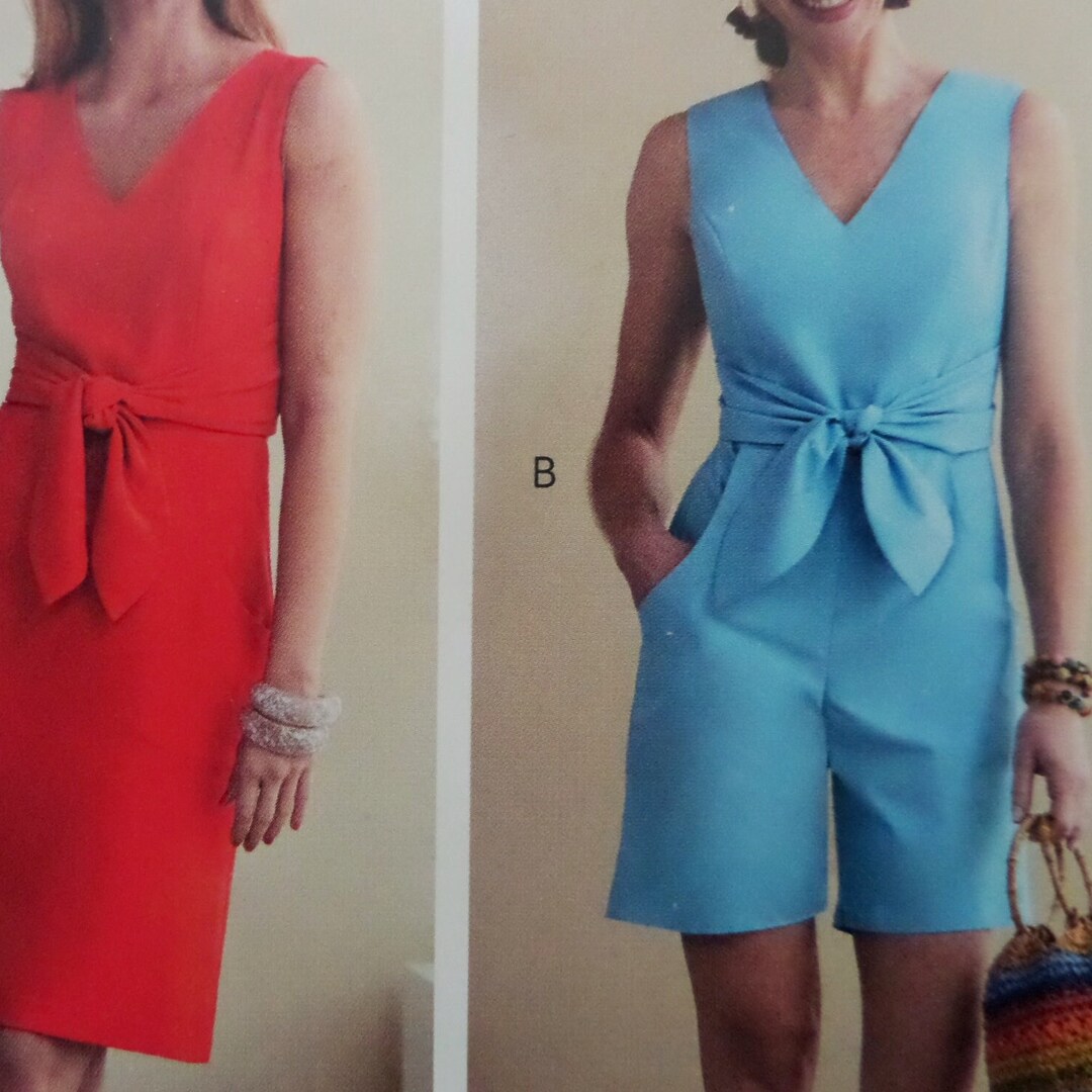 WRAP ROMPER Pattern • Butterick 10763 • Miss Sizes • V Neck Dress ...