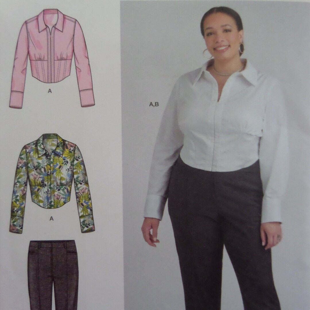 ZIP FRONT TOP Pattern Simplicity 11974 Miss 10-18 Simplicity 9855 Panel ...
