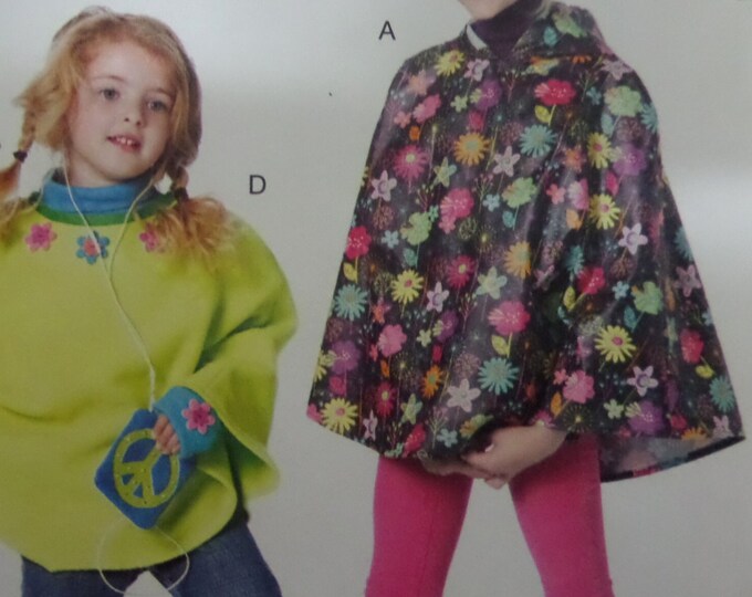 HOODED PONCHO Pattern • Mccalls 6196 • Girls XS-S • Fringed Poncho ...