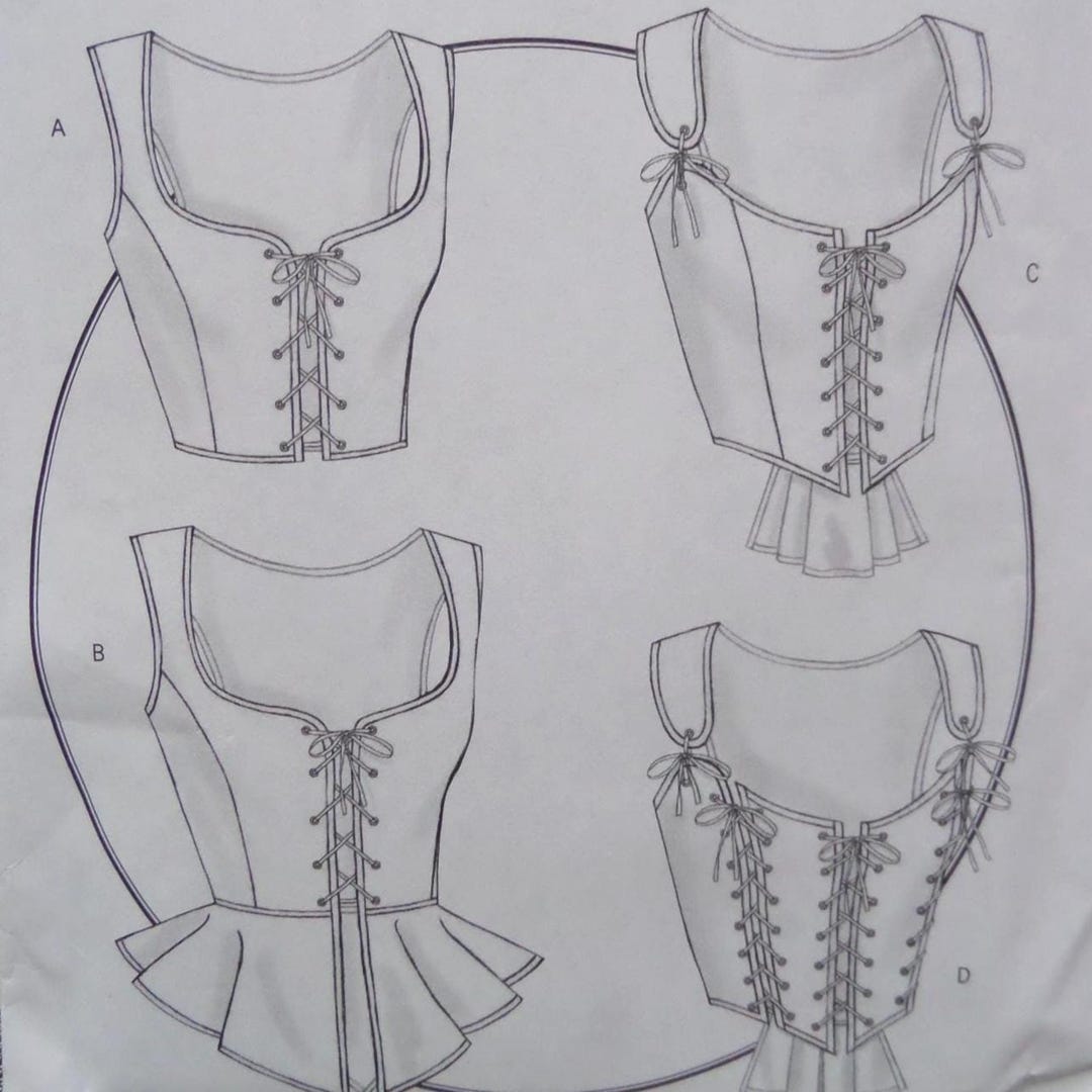 Peplum Corset Sewing Pattern: Butterick 4669, Miss Sizes, Historical ...