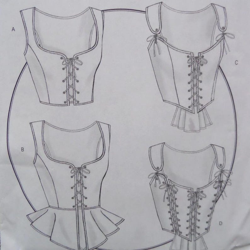 Peplum Corset Sewing Pattern: Butterick 4669, Miss Sizes, Historical ...
