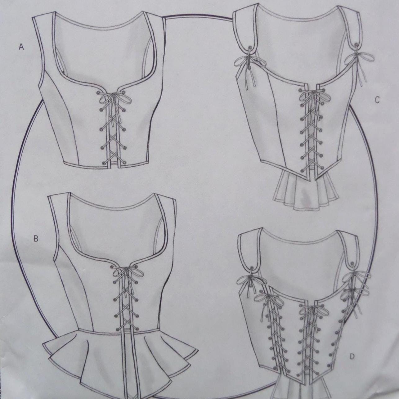 Peplum Corset Sewing Pattern: Butterick 4669, Miss Sizes, Historical ...