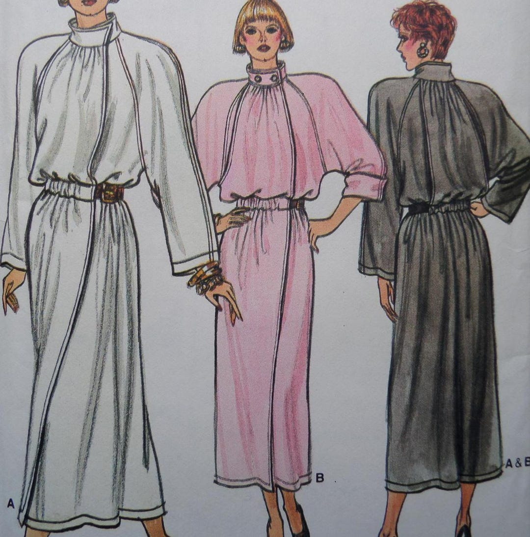 LOOSE FIT DRESS Pattern • Vogue 9709 • Miss 8-12 • High Neck • Belted ...