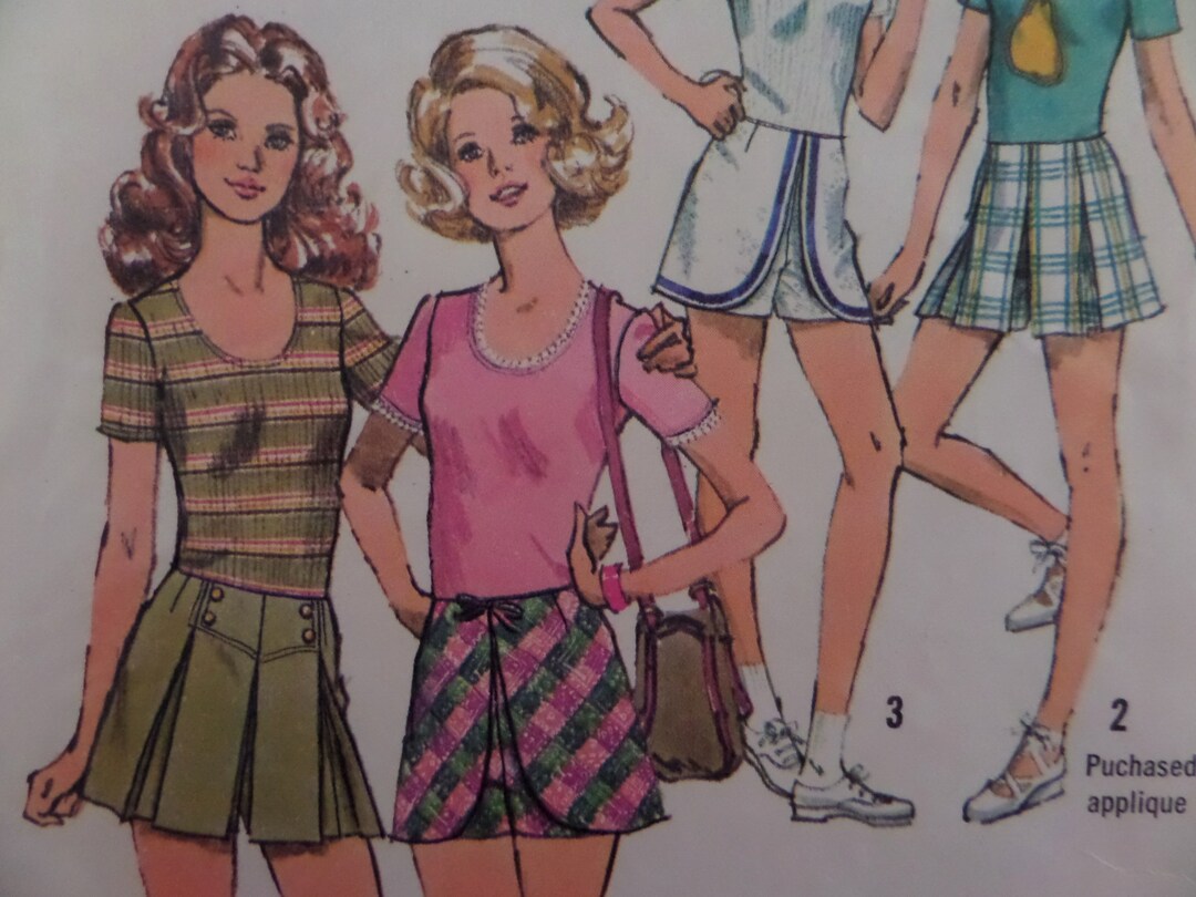 PLEATED PANTSKIRT Pattern Simplicity 9928 Miss 8 Short Skort Pullover ...