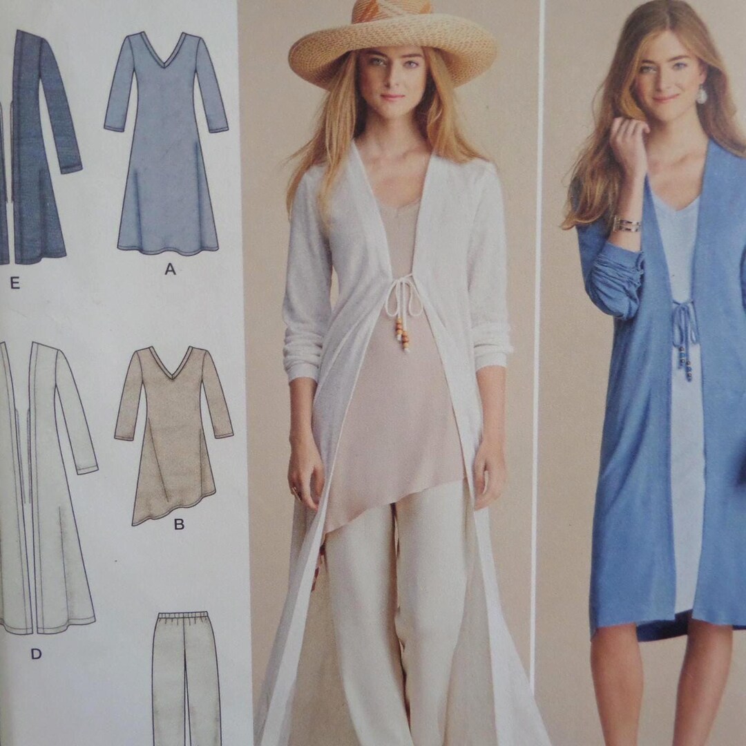 LONG DUSTER Pattern • Simplicity 8059 • Miss Xxs-xxl • Knit Dress ...