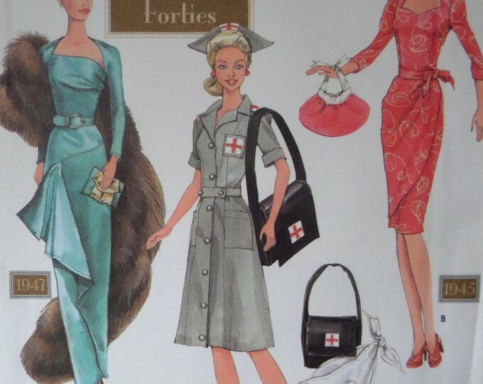 FASHION DOLL CLOTHES Pattern Simplicity 9773 Courageous Forties ...