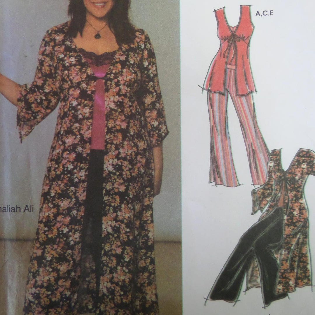 EMPIRE DUSTER Pattern • Simplicity 5075 • Miss 10-18 • Tie Vest ...