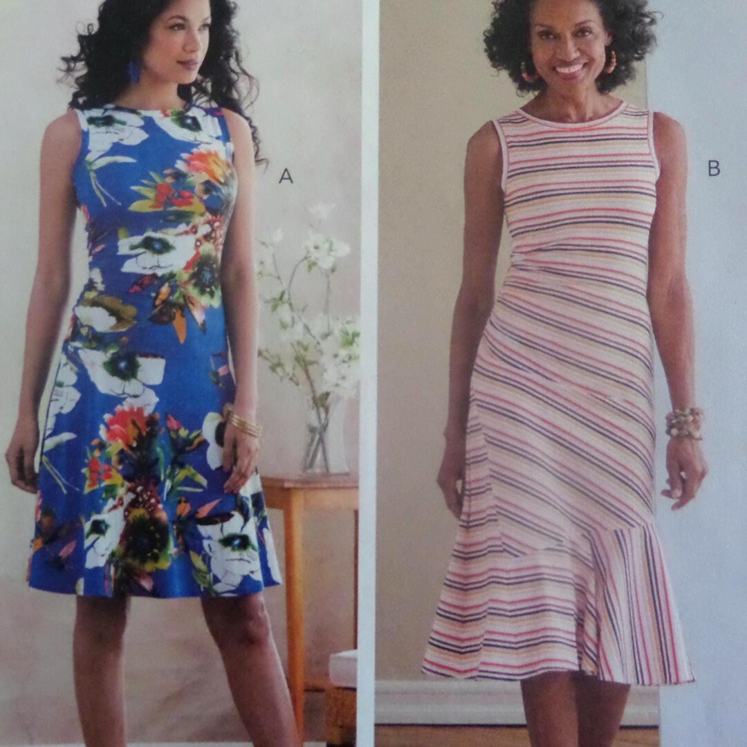 Butterick 6680 Knit Dress Sewing Pattern: Miss 6-14, Sleeveless Ruching ...