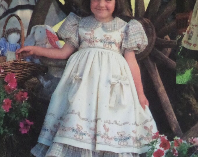 DRESS and PINAFORE Pattern • Simplicity 9977 • Girls Sizes • Ruffled ...