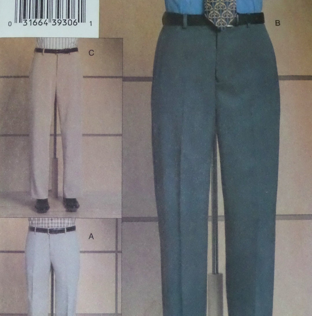 TAPERED PANTS Pattern Vogue 8049 Mens Sizes Flat Front Pant Cuffed ...