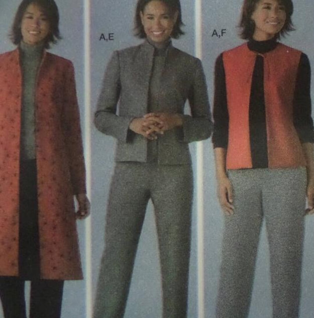 LONG LINE COAT Pattern • Simplicity 4789 • Womens 20W-28W • Open Vest ...