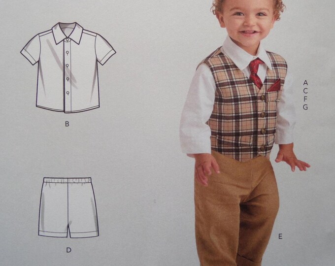 CUFFED PANTS Pattern Simplicity 9194 Infant XXS-L Button Vest Dress ...