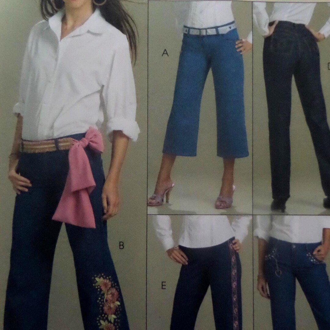 Blue Jeans Pattern: Mccalls 5142, Miss 14-20, Uncut, Slim-fit, Boot Leg ...