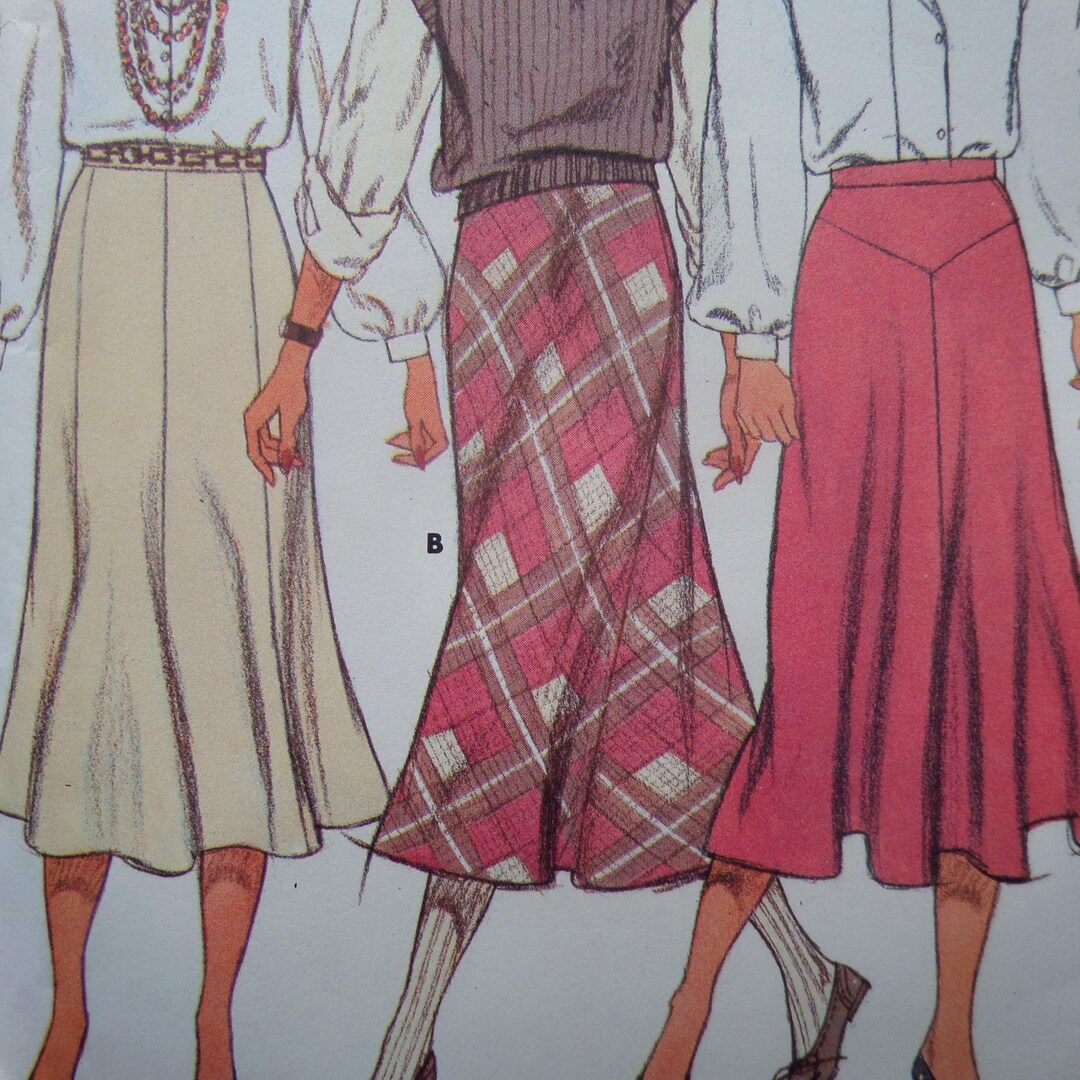 Godet Skirt Pattern: Butterick 3472, Miss 6-10, Uncut, Flared, Side Zip ...