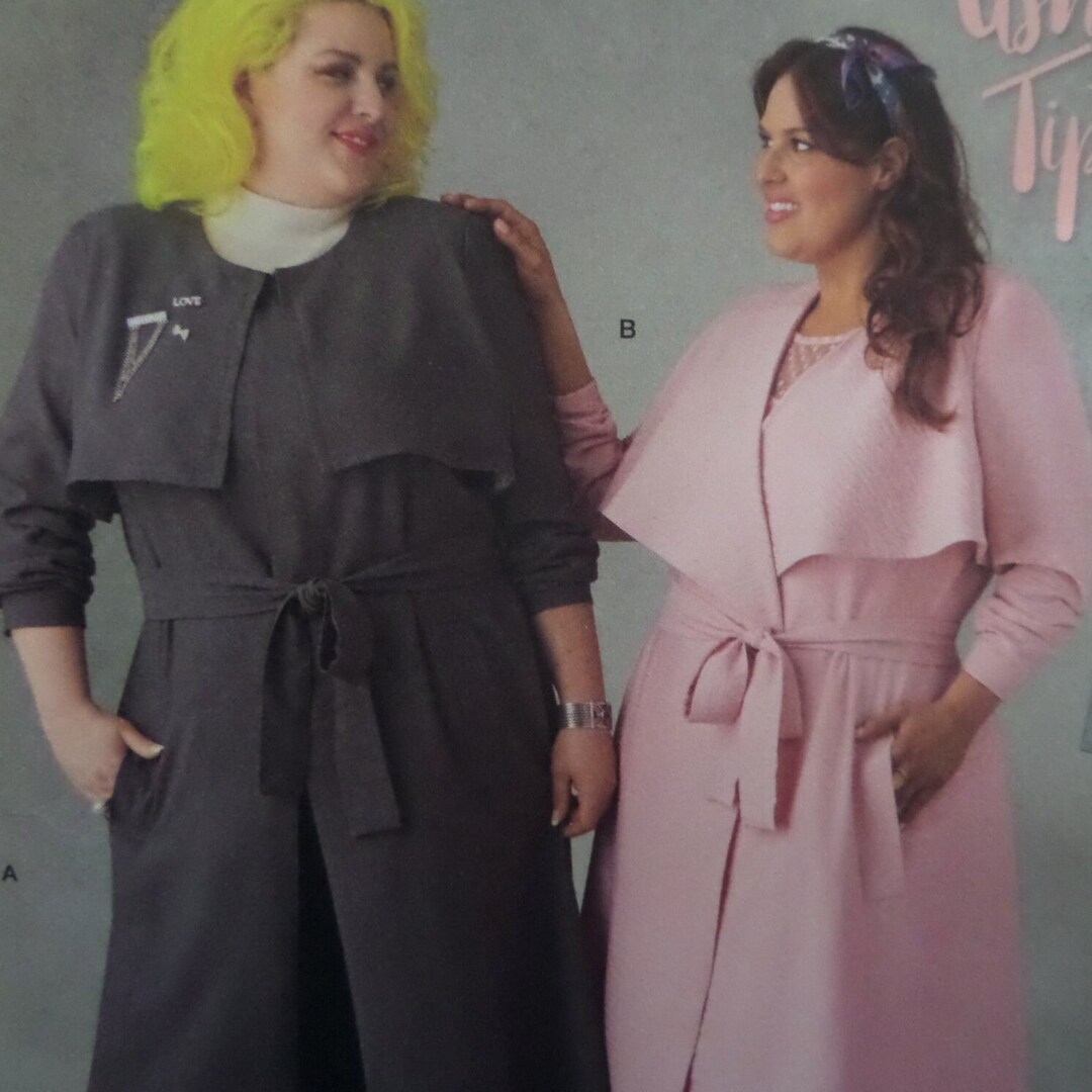 Simplicity 8472 LINED TIE COAT Pattern Womens Sizes Trench Coat Full ...