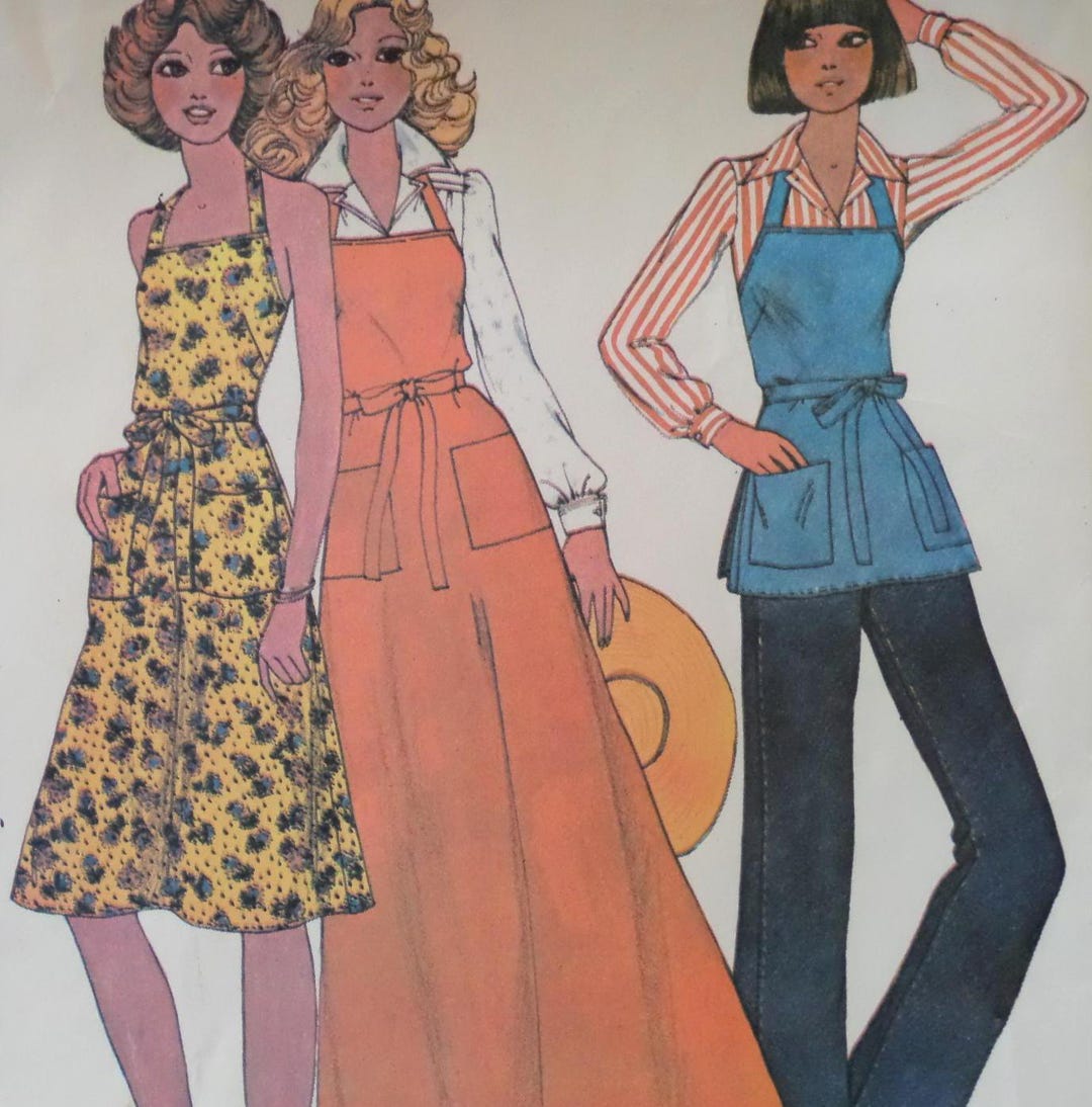 APRON WRAP DRESS Pattern Mccalls Sample Miss 6-20 Butcher Apron Apron ...