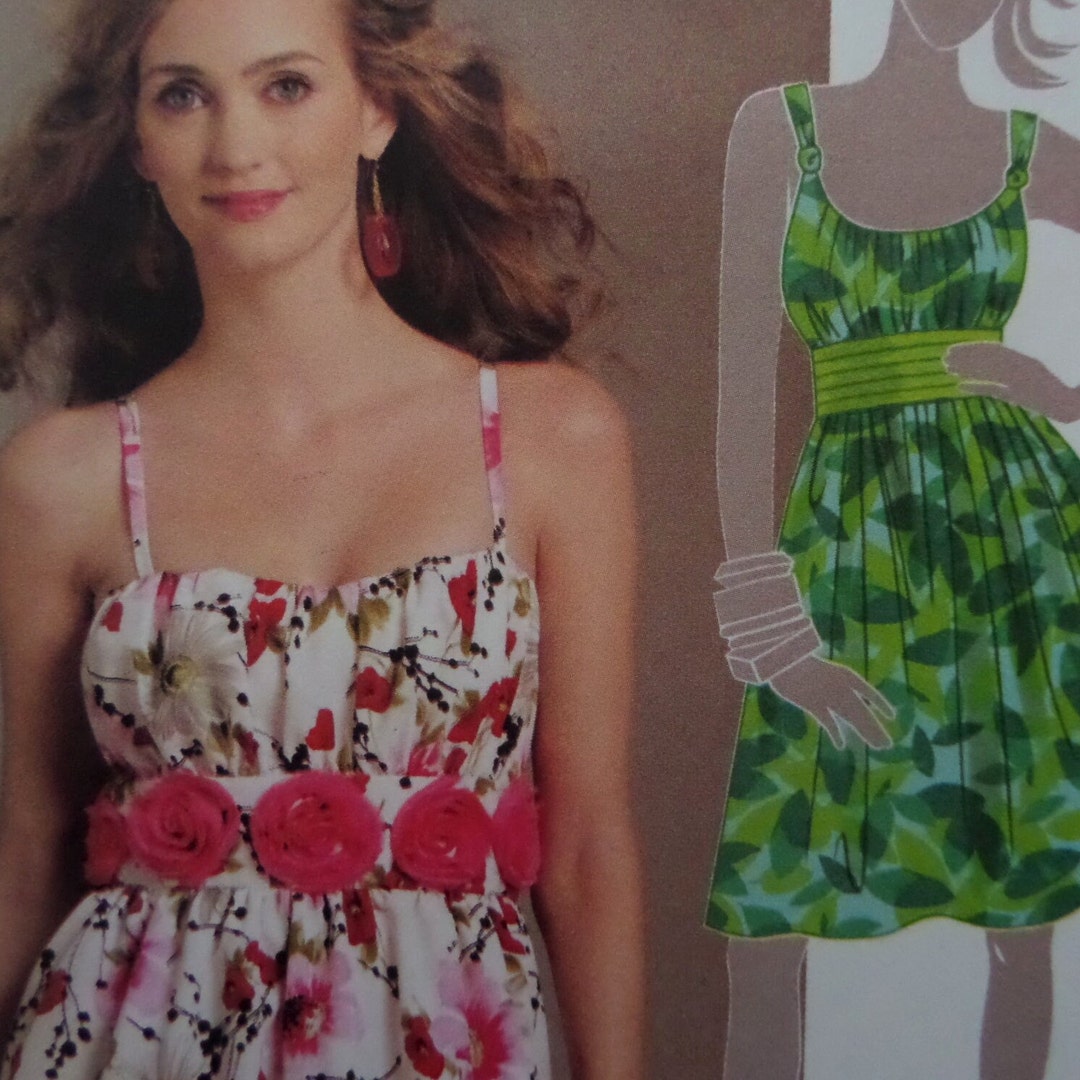 MIDRIFF BAND DRESS Pattern • Mccalls 5876 • Miss 6-14 • Gathered Bodice ...