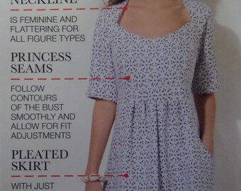 MIDRIFF DRESS Pattern Simplicity 8543 Miss 10-18 Princess Seams ...