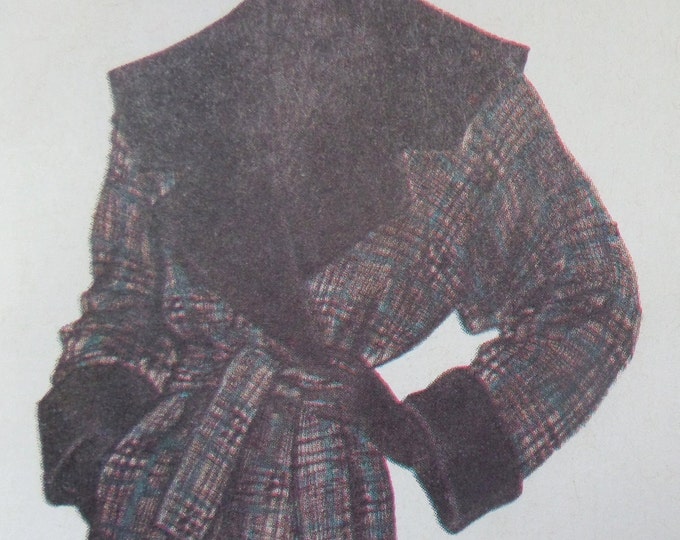 WRAP COAT Pattern • Vogue 8767 • Miss 12-16 • Straight Coat • Long Coat ...