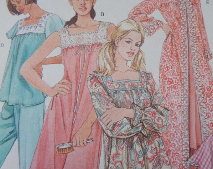 RUFFLED NIGHTGOWN Pattern • Simplicity 4048 • Miss Sizes • Pajama ...