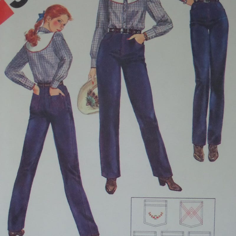 Retro Jeans Pattern - Etsy