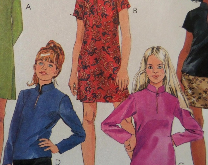 MANDARIN COLLAR DRESS Pattern • Mccalls 9541 • Girls 7-10 • Pull on ...