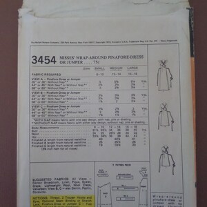 WRAP PINAFORE DRESS Pattern Mccalls 3454 Miss M 12-14 Wrap Jumper ...