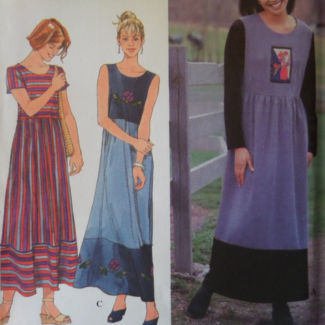 Simplicity 8337 RAISED WAIST DRESS Pattern Miss 8-12 Tie Back Jumper ...
