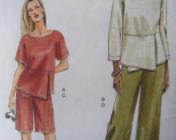 ASYMMETRICAL TOP Pattern • Vogue 7883 • Miss Sizes • Cropped Pants ...