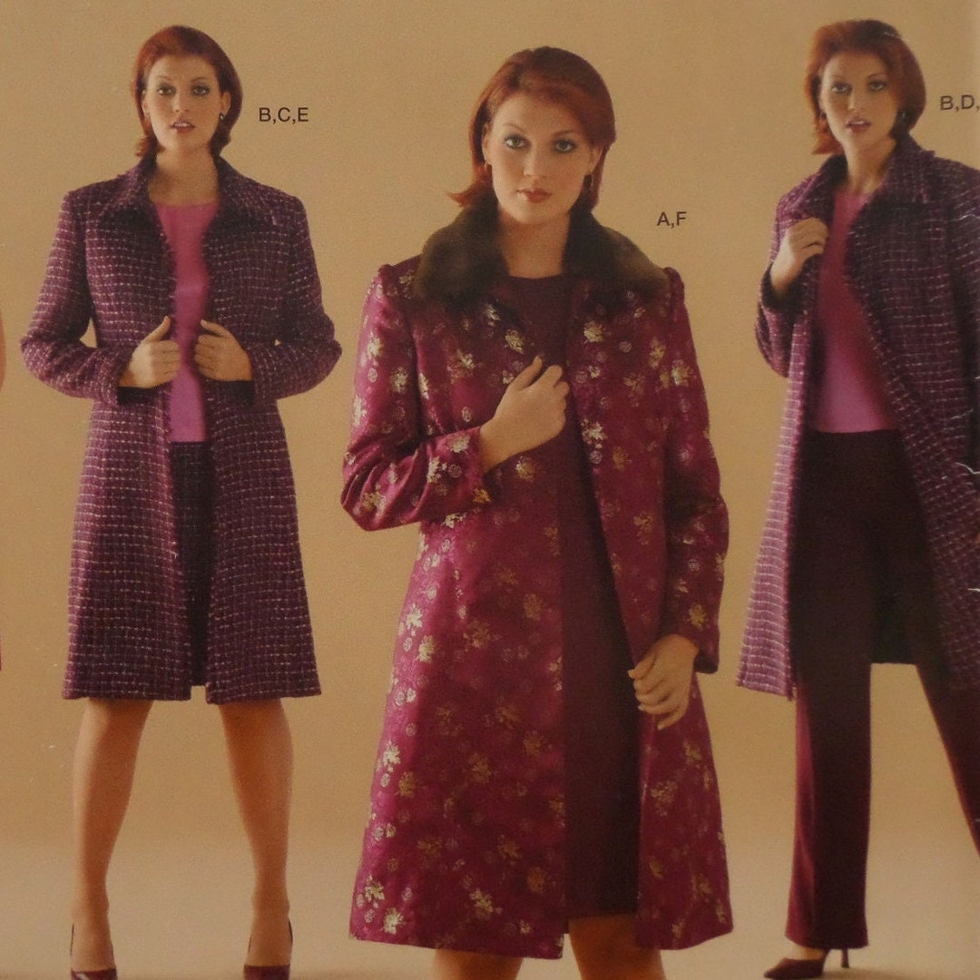 PRINCESS SEAM COAT Pattern Simplicity 4408 Womens 18W-24W Sheath Dress ...