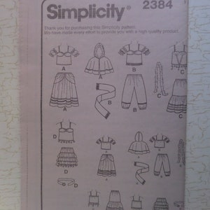PRINCESS Costume Pattern Simplicity 2384 Girls 3-8 Fairy Dress Genie ...