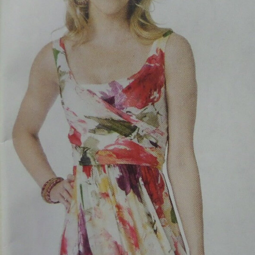 MOCK WRAP DRESS Pattern Butterick 5750 Miss Sizes Sleeveless Dress V ...