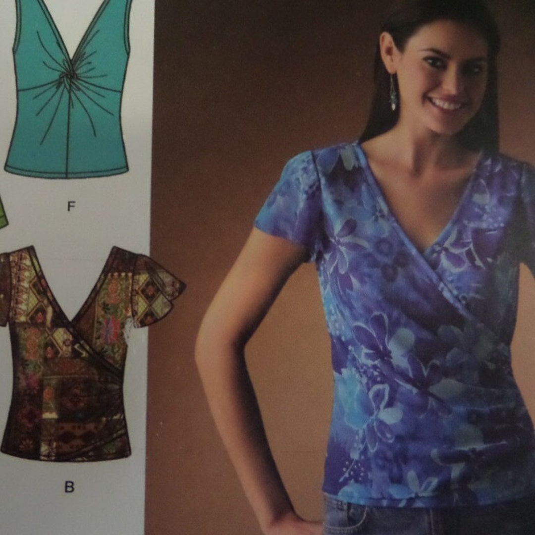 RUCHED TOP Pattern Simplicity 4076 Miss Sizes Surplice Bodice Pullover ...