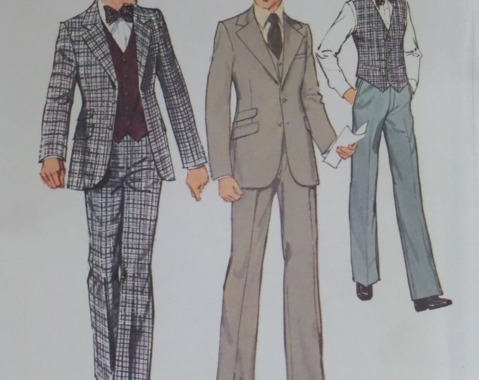 SUIT and VEST Pattern • Simplicity 6374 • Mens 44 • Lined Jacket ...