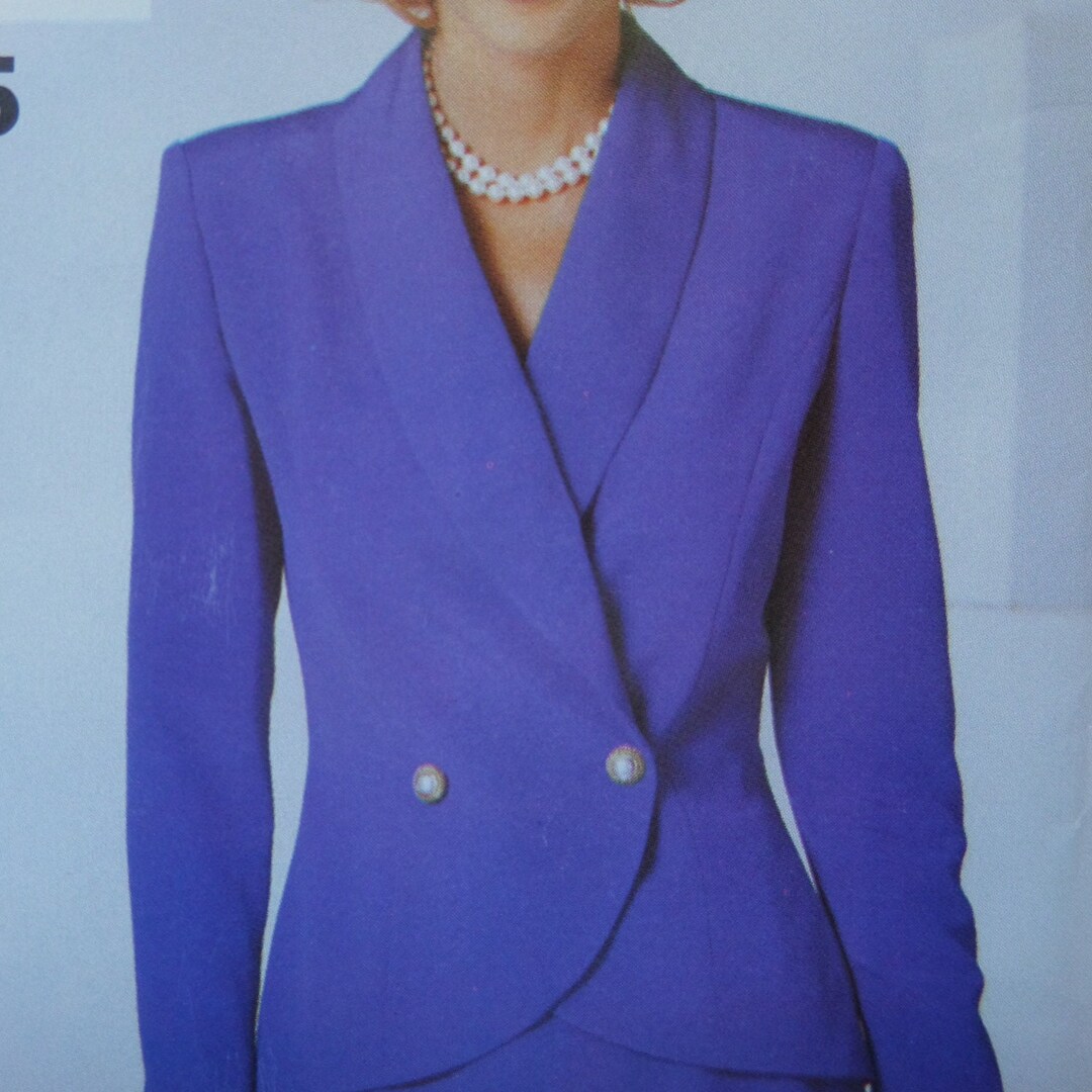SHAWL COLLAR JACKET Pattern Butterick 4715 Miss 12-16 Princess Seams ...