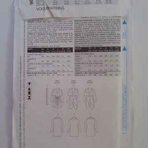 DRAPE FRONT JACKET Pattern Vogue 8696 Miss Xs-m Loose Fit Wrap Belted ...