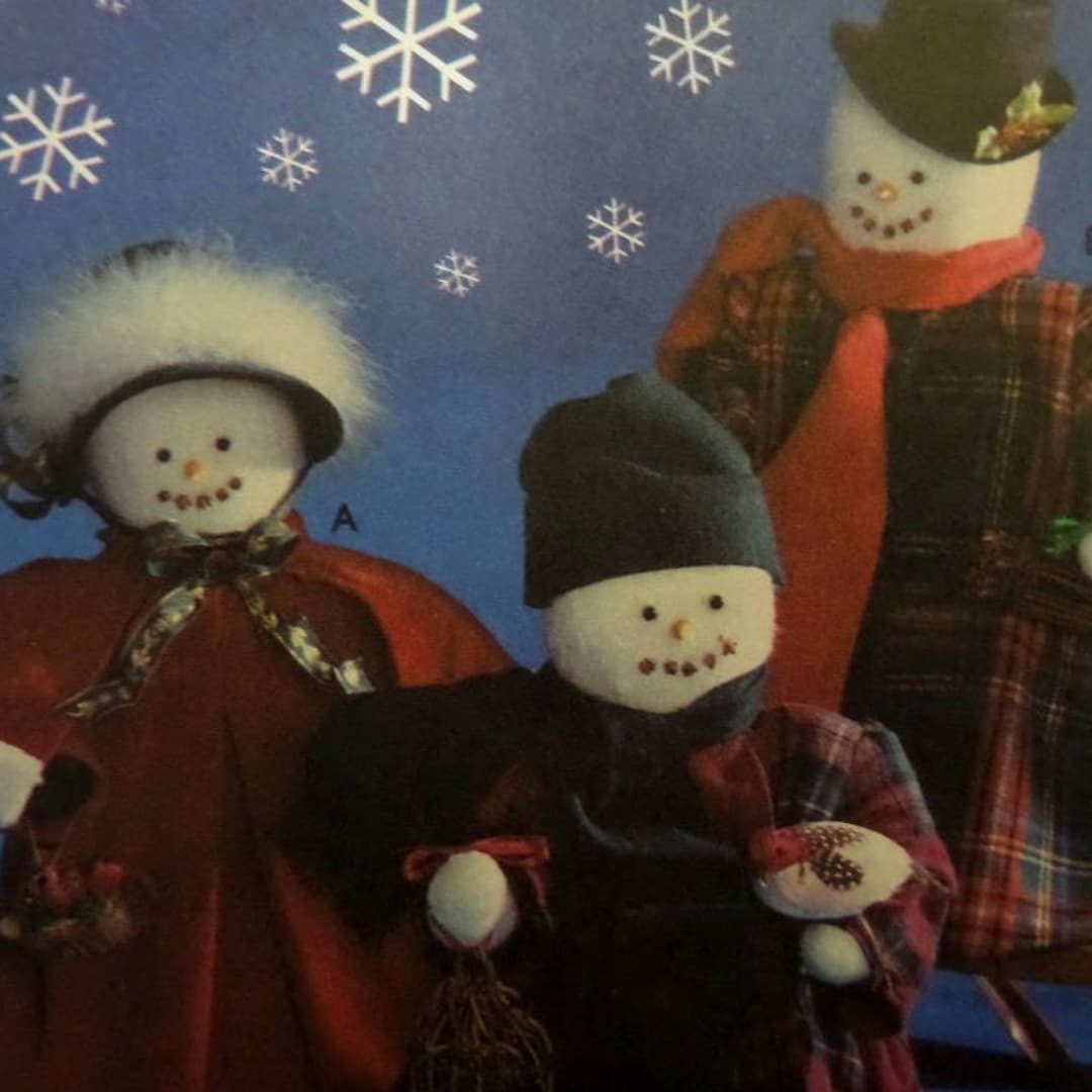 STUFFED SNOWMAN Pattern Simplicity 9265 Cloth Snowman & Clothing Winter ...