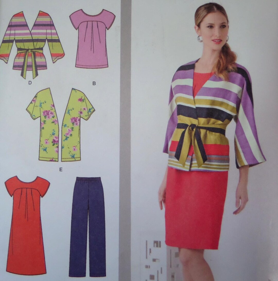 KIMONO JACKET Pattern Simplicity 1620 Miss 10-18 Pullover Dress Pull on ...
