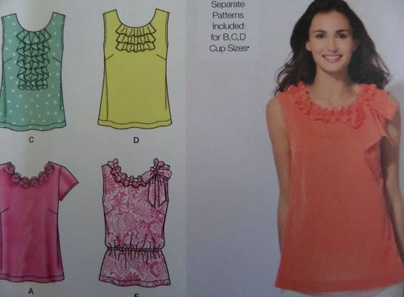 Simplicity 2599 Custom bust fit summer tops sewing pattern 12 14 16 18 ...