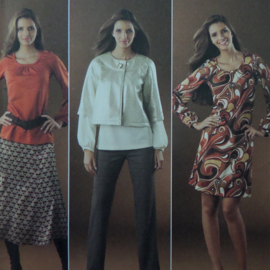 KNIT DRESS Pattern • Simplicity 2766 • Miss 10-18 • Side Zip Pants ...