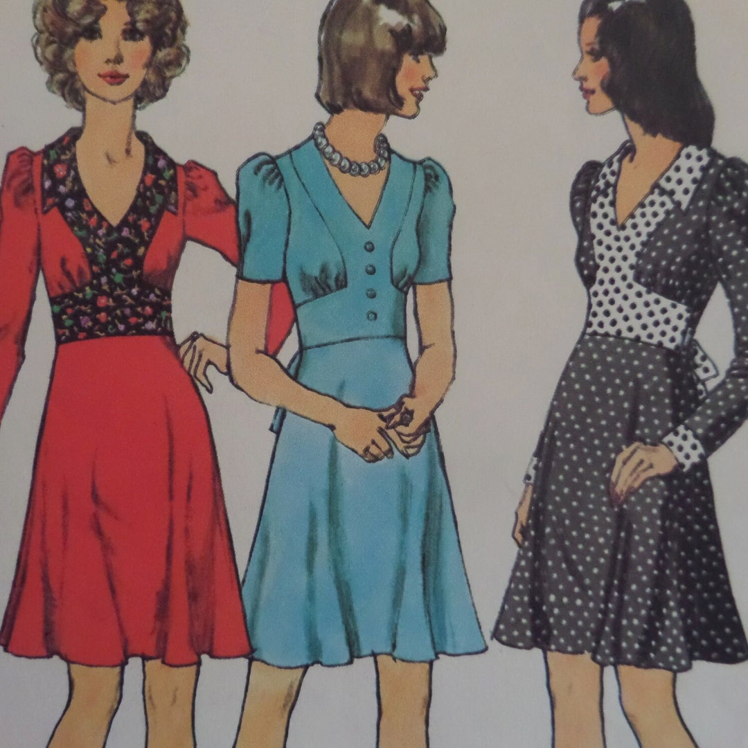 MIDRIFF BAND DRESS Pattern Simplicity 5962 Miss Sizes Fit Flare Dress V ...