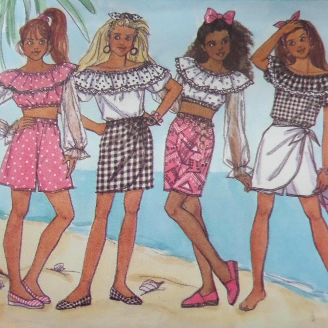 PEASANT TOP Pattern • Butterick 6722 • Girls 7-10 • Wide Leg Shorts ...